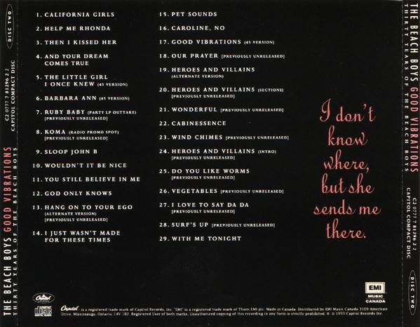 The Beach Boys Good Vibrations Thirty Years of : CD 2 Back | CD Covers ...